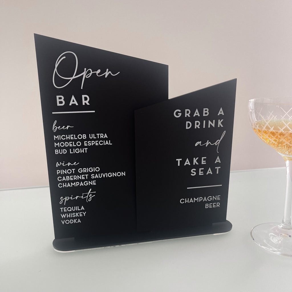 Open Bar Wedding Personalised Sign – Wedding Lux