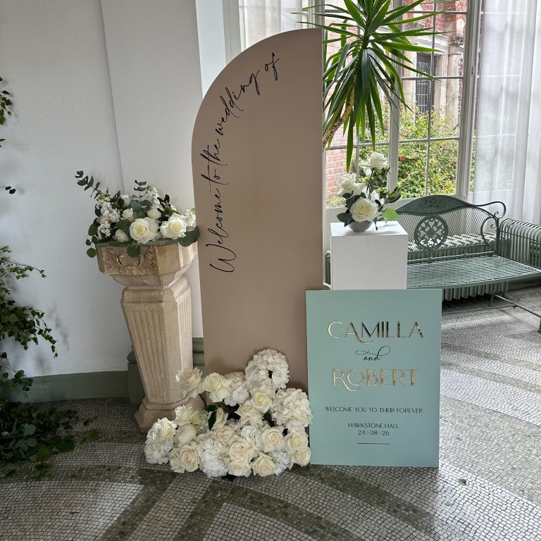 Extra Large Acrylic Wedding Welcome Sign Pillar Duo – Wedding Lux