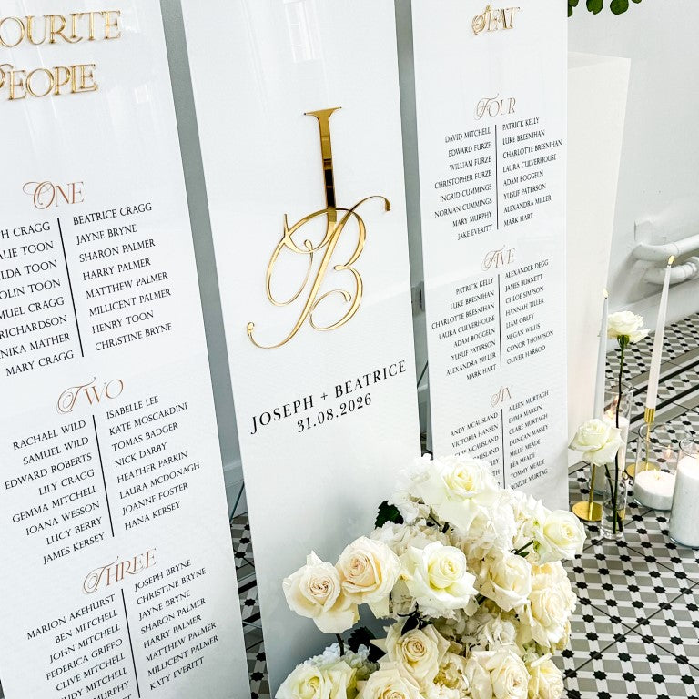 Extra Large Acrylic Wedding Trio Signage - Table Plan & Welcome Sign ...