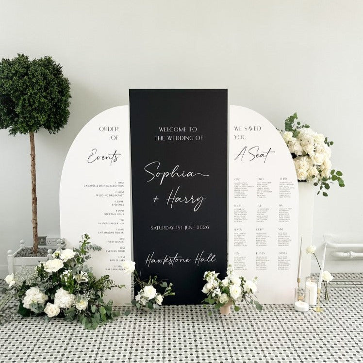 Extra Large Wedding Trio Signage - Table Plan, Welcome Sign, Order Of ...