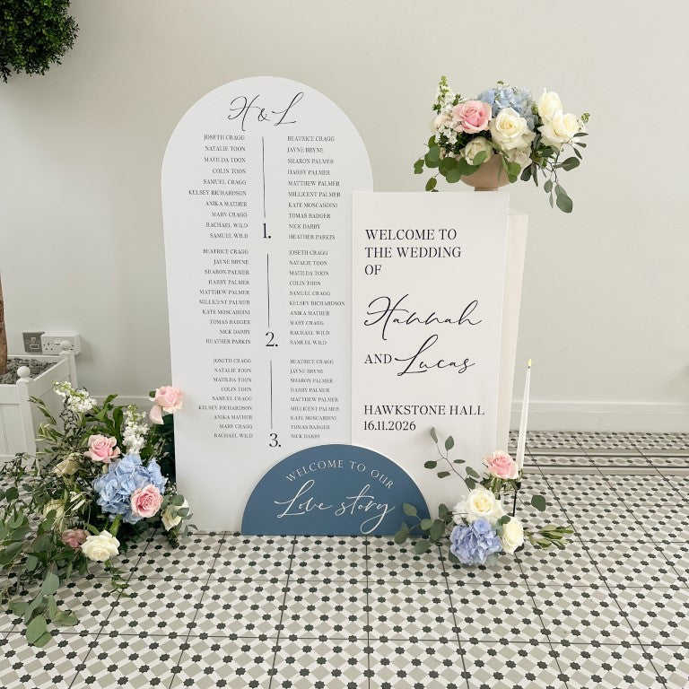 Extra Large Wedding Trio Signage - Table Plan & Welcome Sign – Wedding Lux