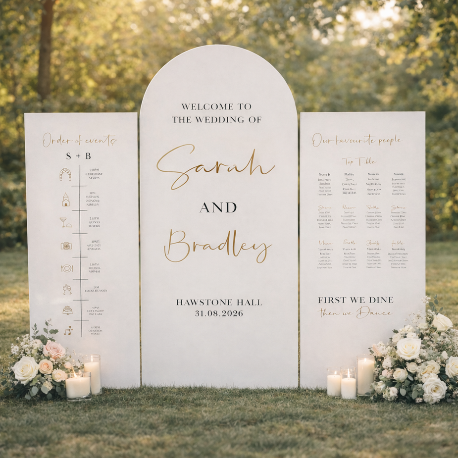 Wedding Trio Signage - Extra Large Custom Wedding Lux Signs