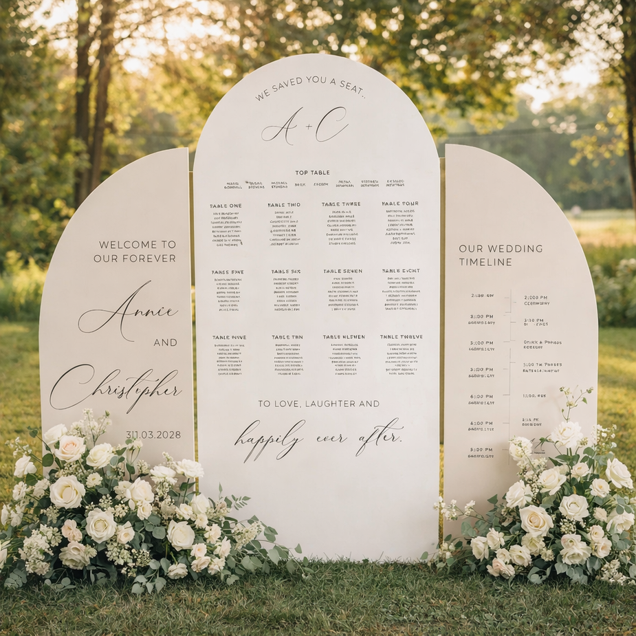 Wedding Trio Signage - Wedding Lux Extra Large Foam Board Set