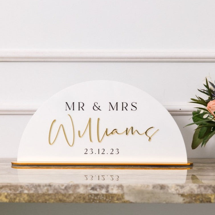 Couples Personalised Wedding Sign With Mirror Accents – Wedding Lux