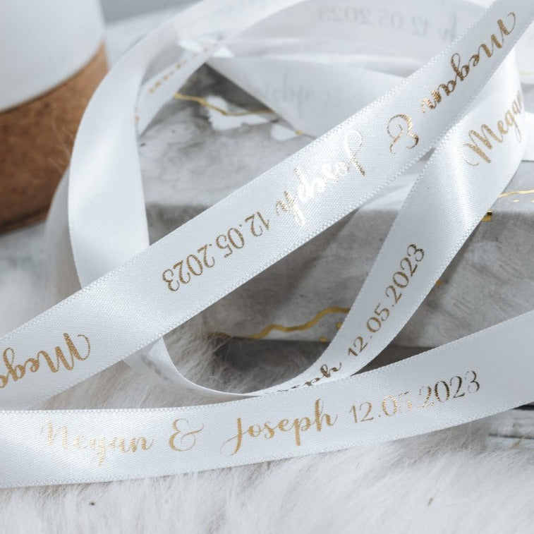 Personalised Wedding Ribbon - Wedding Lux Satin 15mm
