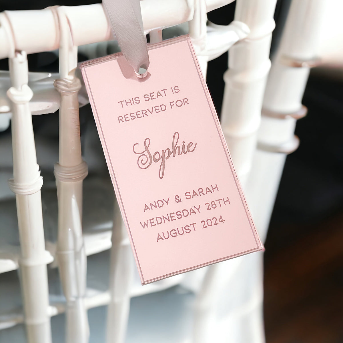 Reserved Seat Wedding Signs - Wedding Lux Engraved Tags