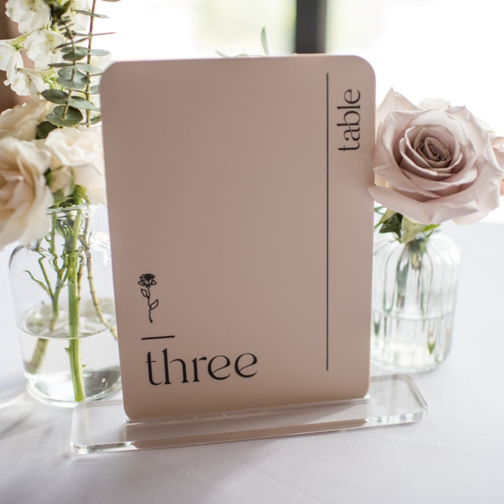 Natural Stone Rectangle Table Numbers – Wedding Lux