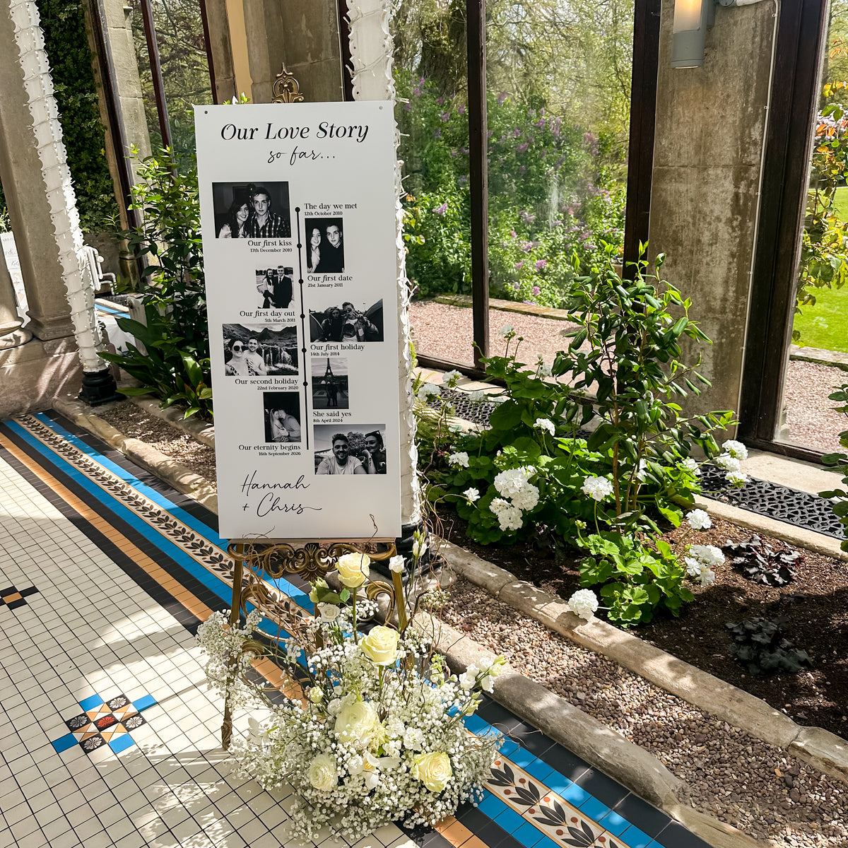 Wedding Welcome Sign - Custom Couples Photo Timeline by Wedding Lux
